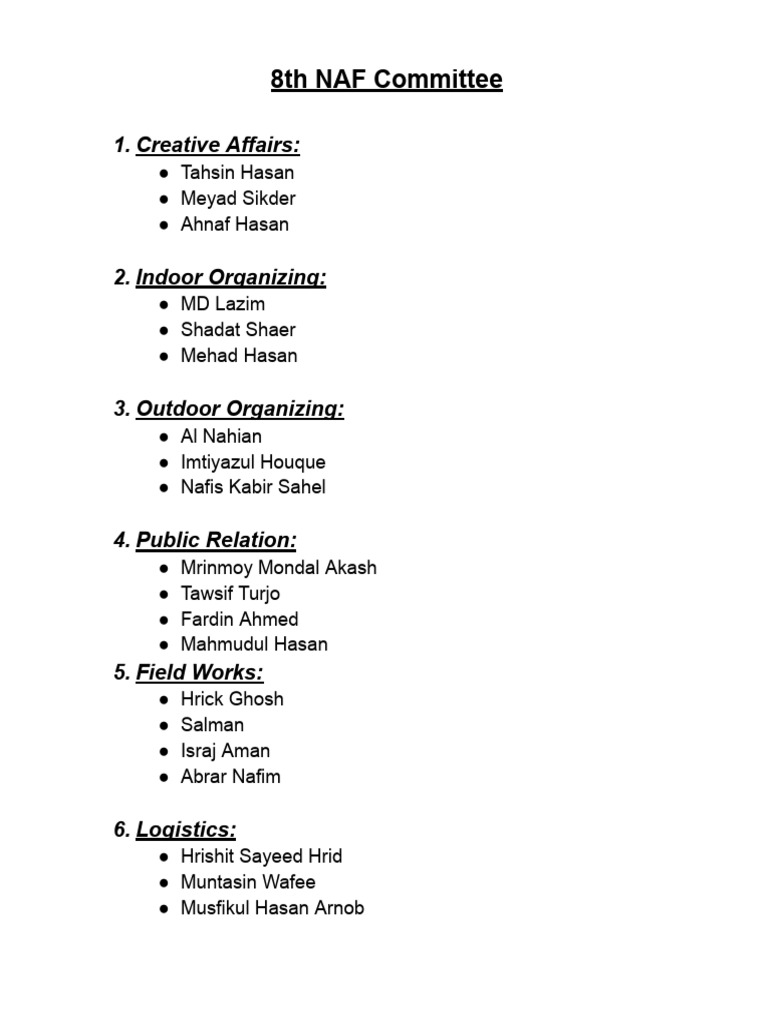 8th NAF Committee | PDF