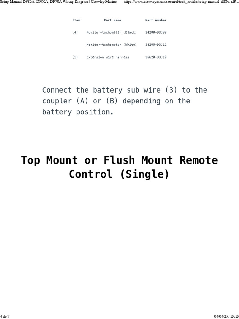 Setup Manual DF80A, DF90A, DF70A Wiring Diagram - Crowley Marine | PDF | Manufactured Goods ...