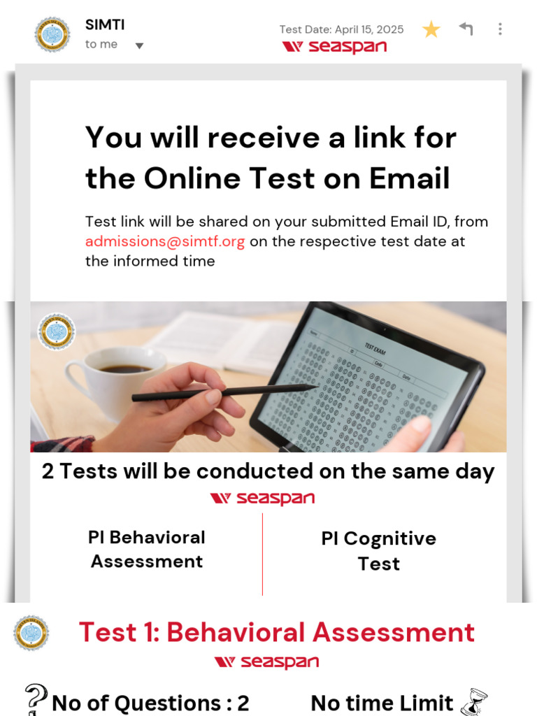 SIMTI PI Test Instructions | PDF