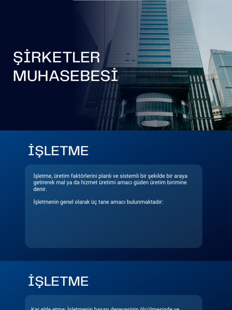 Şi̇rketler Muhasebesi̇ Ders1 | PDF
