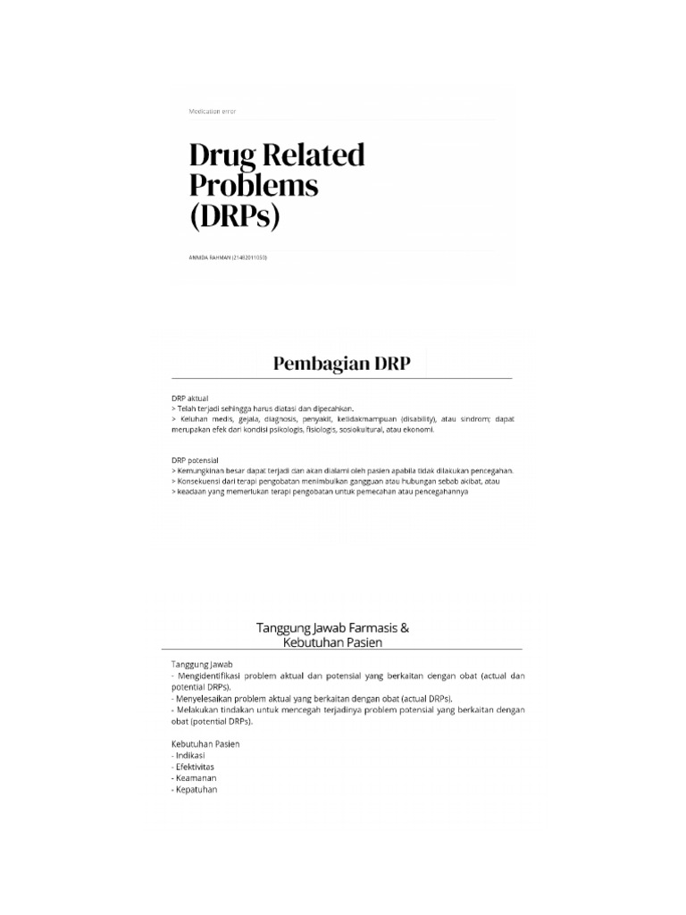 DRP Medication error annida | PDF