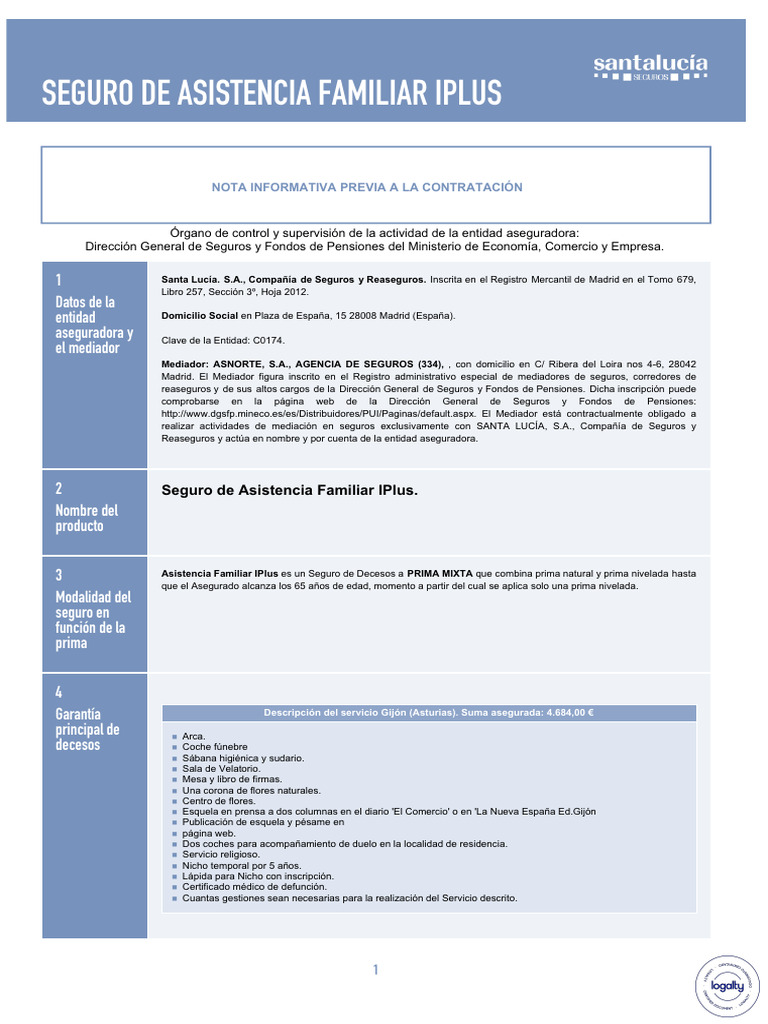 Nota Informativa | PDF | Seguro | Póliza de seguros