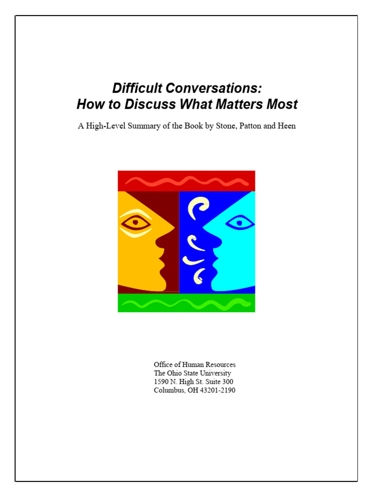 Difficult Conversations Handout Khmer | PDF