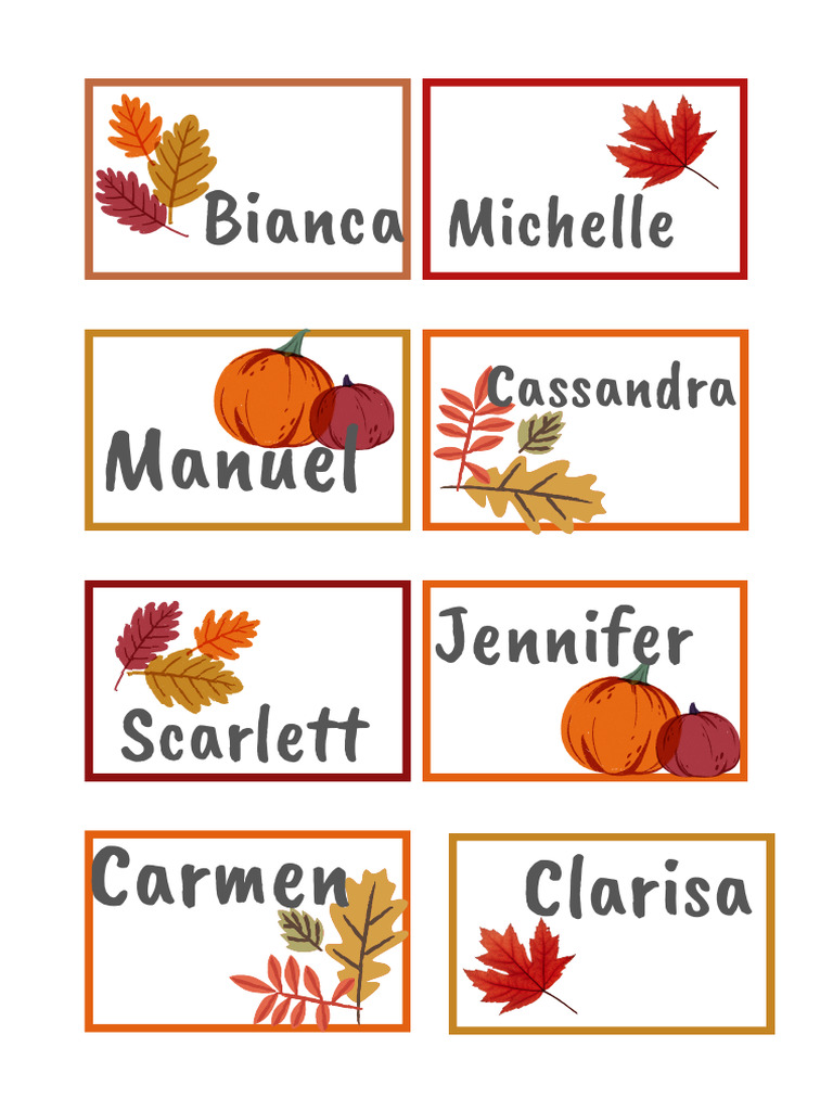 Colorful Art Class Name Tags | PDF
