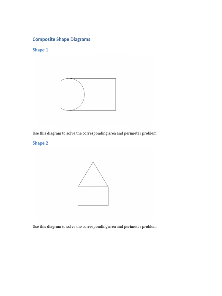 Composite Shapes Diagrams | PDF