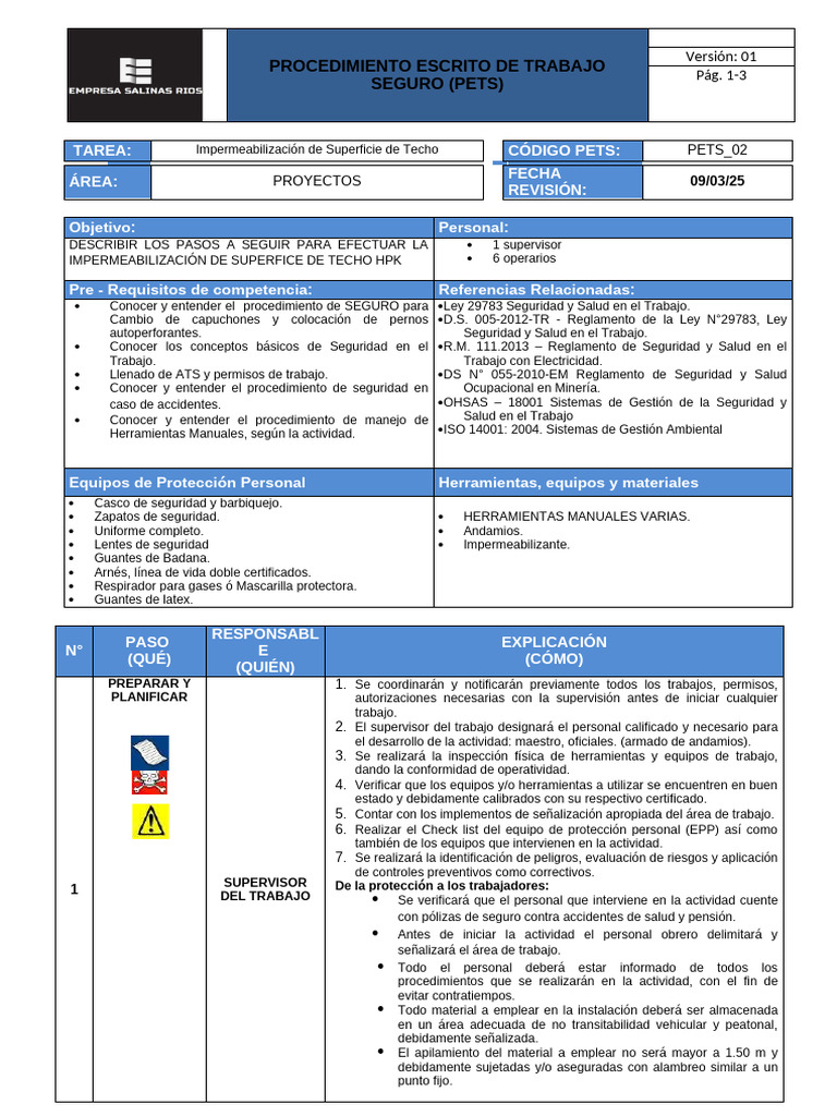 Pets Impermeabilización de Techo | PDF