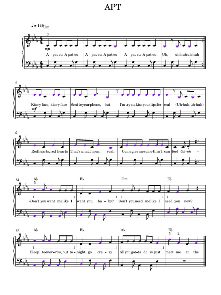 APT Music Notation and Lyrics Guide | PDF