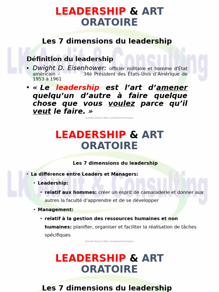 Les 7 dimensions du leadership | PDF | Direction | Psychologie sociale