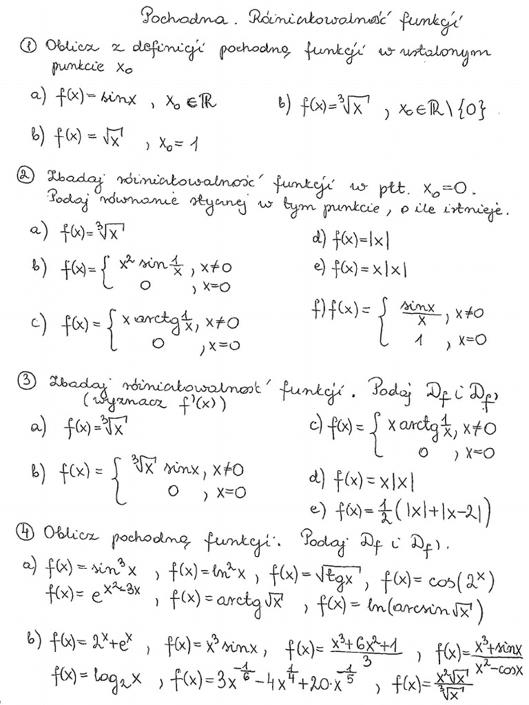 zestaw6.pochodna | PDF