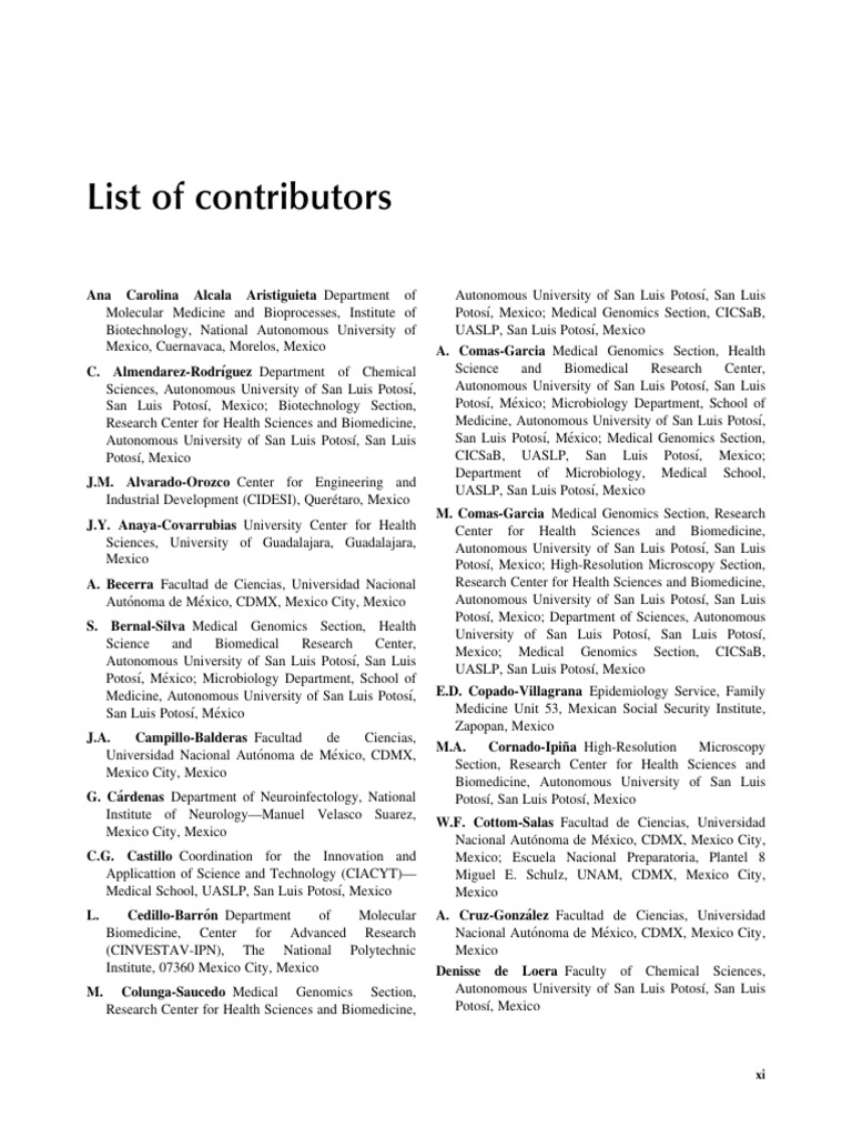 List of Contributors - 2022 - Biomedical Innovations To Combat COVID 19 ...