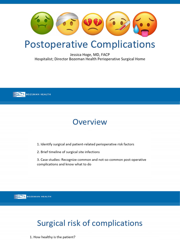 Postoperative Complications - Dr. Hoge - Updated | PDF | Surgery ...