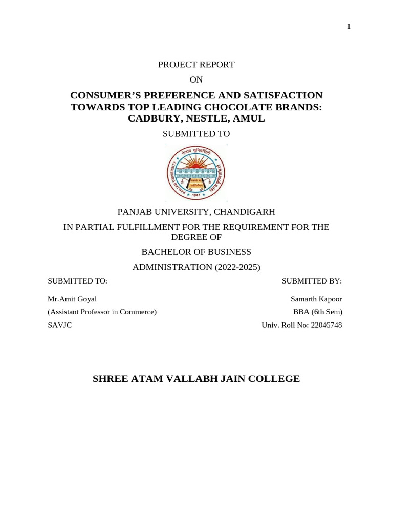 Samarth Project | PDF | Nestlé | Chocolate