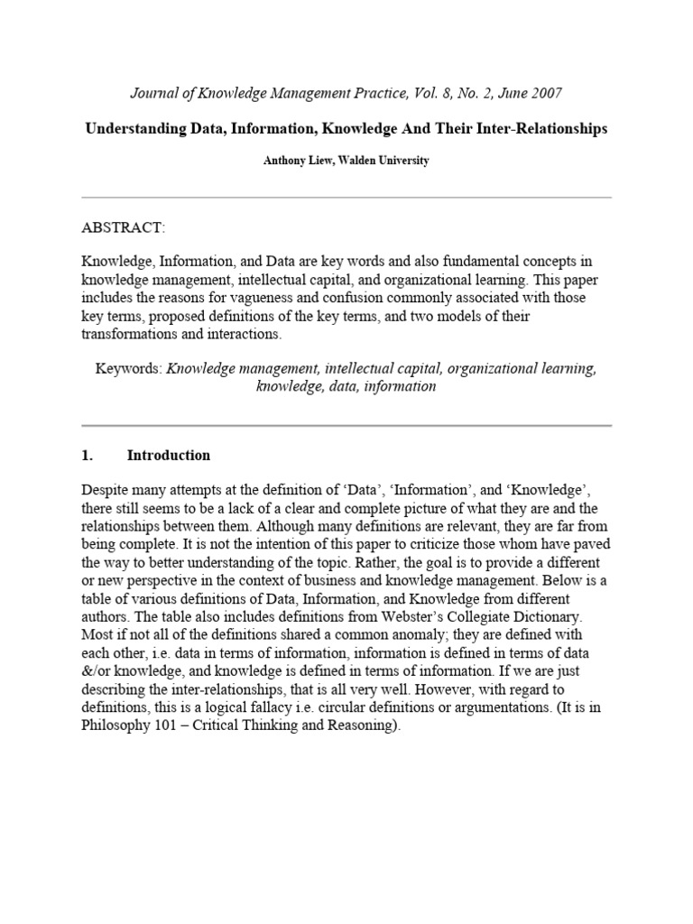 Journal of Knowledge Management Practice | PDF | Information | Knowledge