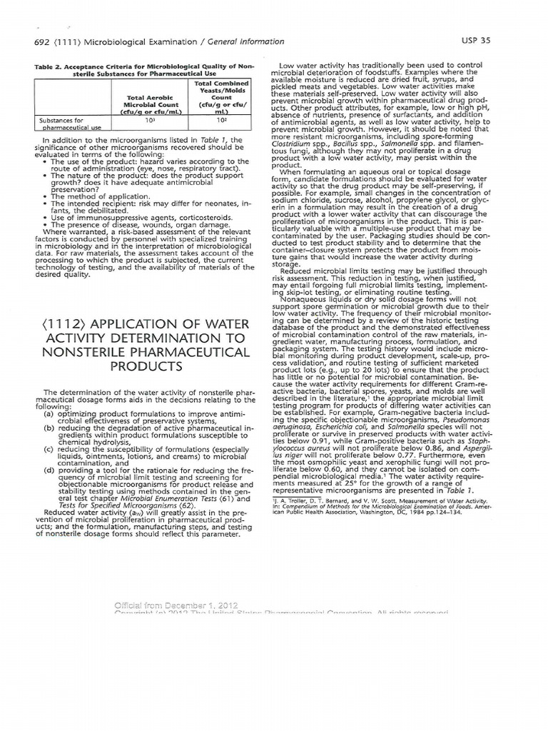 Capitulo Gral USP 1112 | PDF