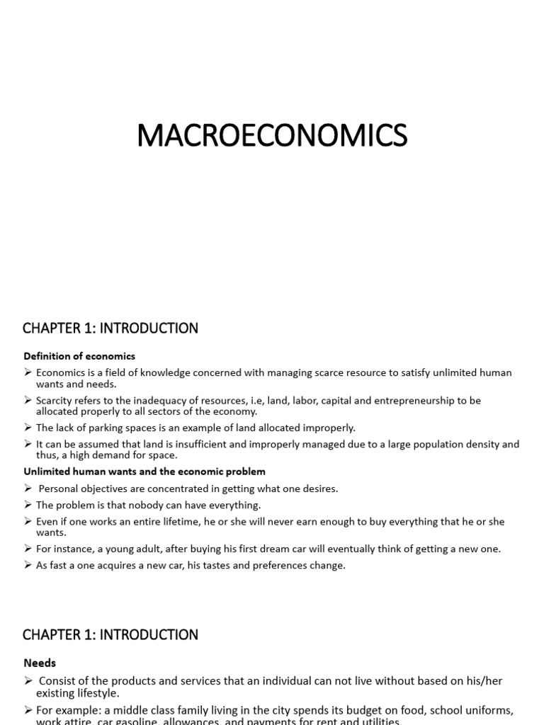 Macro Economics Introduction | PDF | Economics | Unemployment