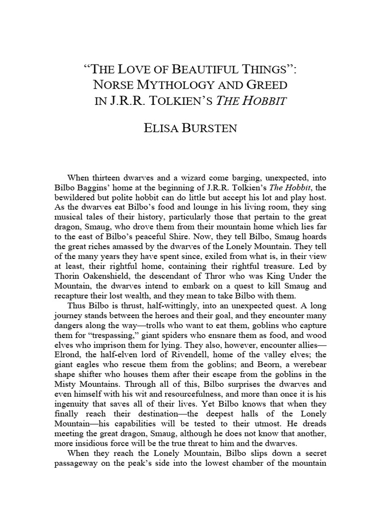 The Love of Curious Things_Bursten | PDF | The Hobbit | Bilbo Baggins