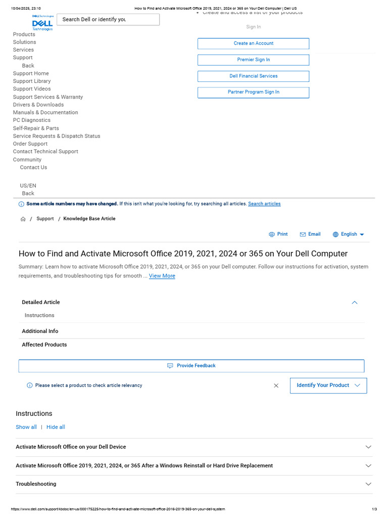 Activate Microsoft Office on Dell Devices | PDF | Dell | Microsoft Office
