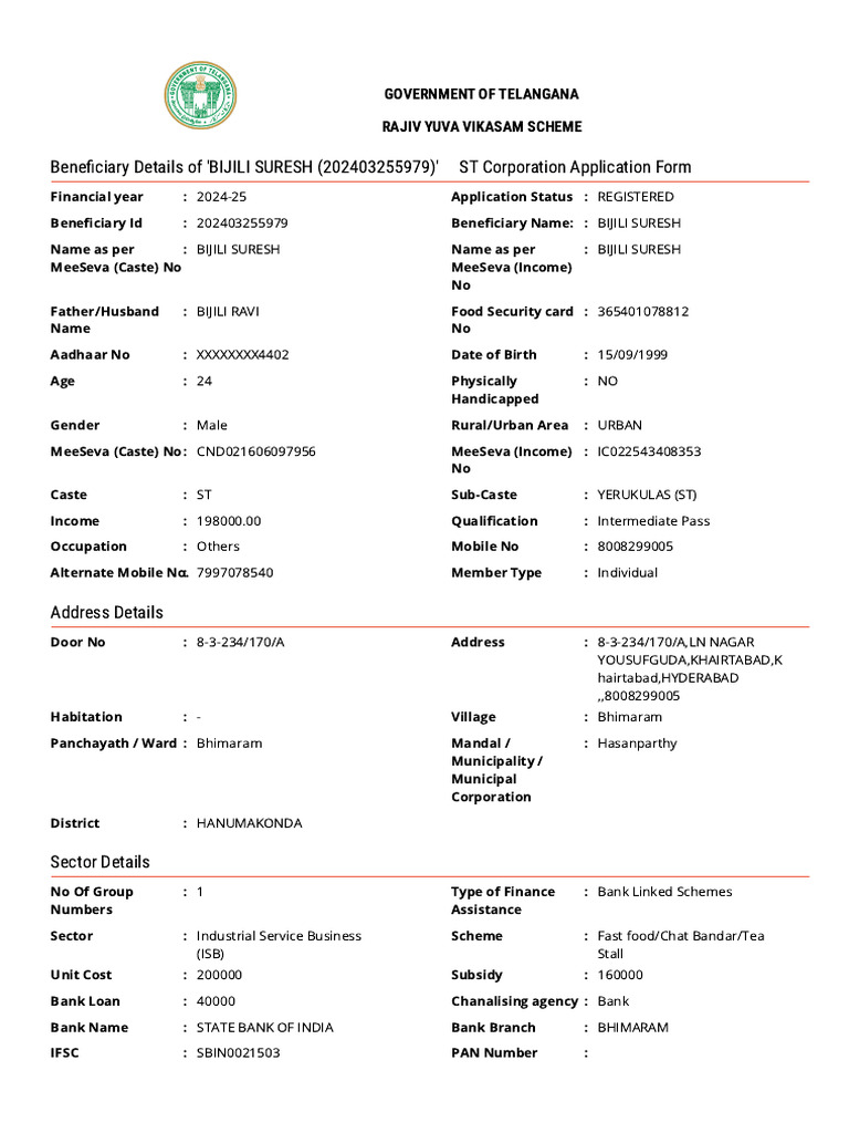 SURESH Telangana OBMMS - CGG | PDF | Government