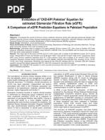 CKD-EPI 2009 eGFR Calculation Guide | PDF