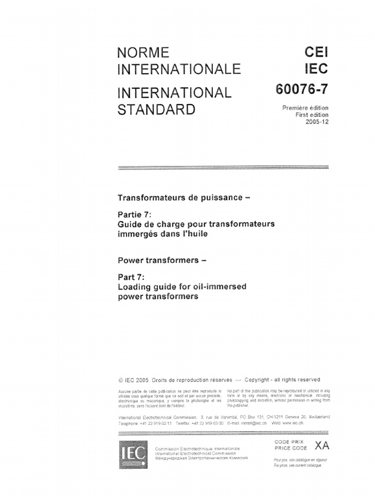 IEC 60076 - 7 - FR | PDF