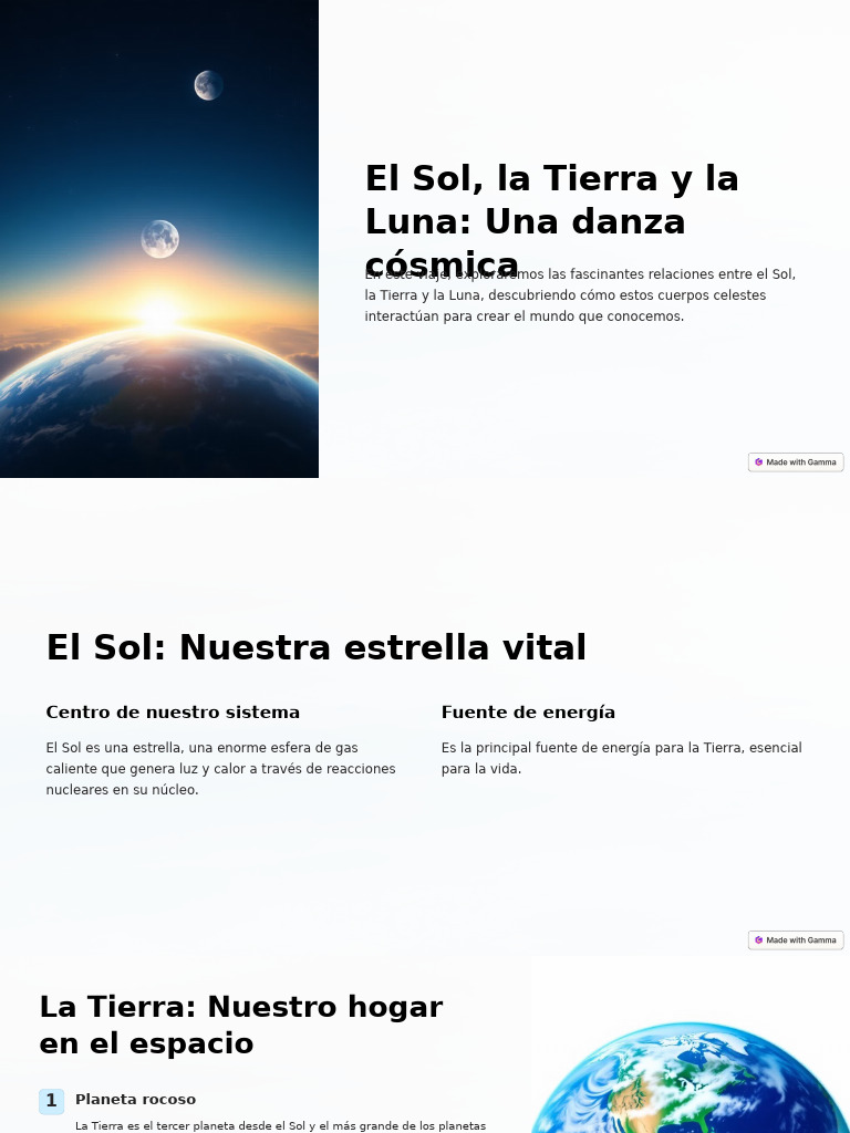 El Sol La Tierra y La Luna Una Danza Cosmica | PDF | Tierra | Luna