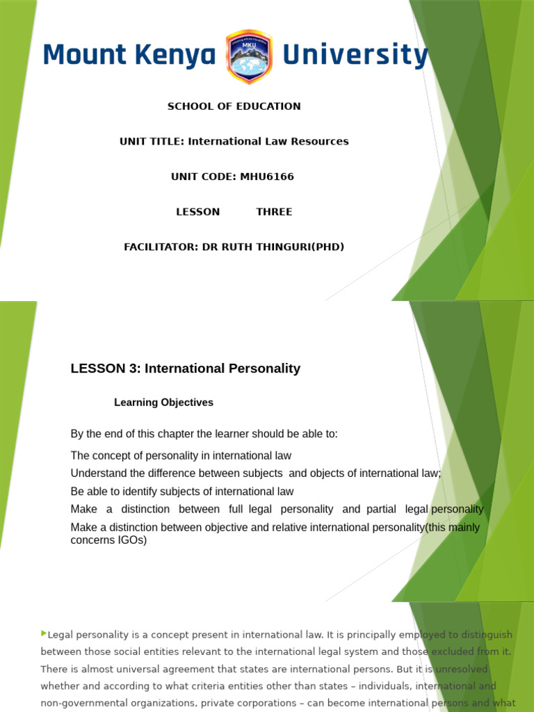 Understanding International Legal Personality | PDF | International Law ...