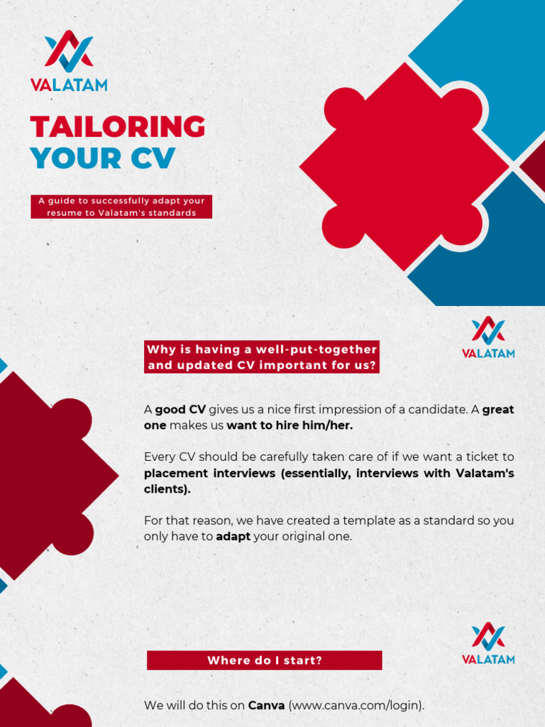 2. Tailoring your CV - A Valatam guide 2.0 | PDF