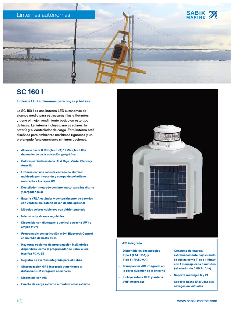 SABIK_MARINE_SPAIN_Datasheet_SC_160I_2020 (1) | PDF | Diodo emisor de ...