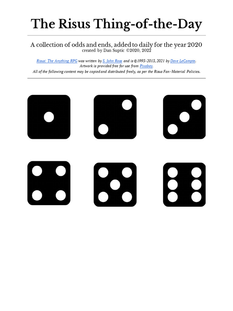 The Risus Thing of the Day | PDF | Wasp | Magician (Fantasy)