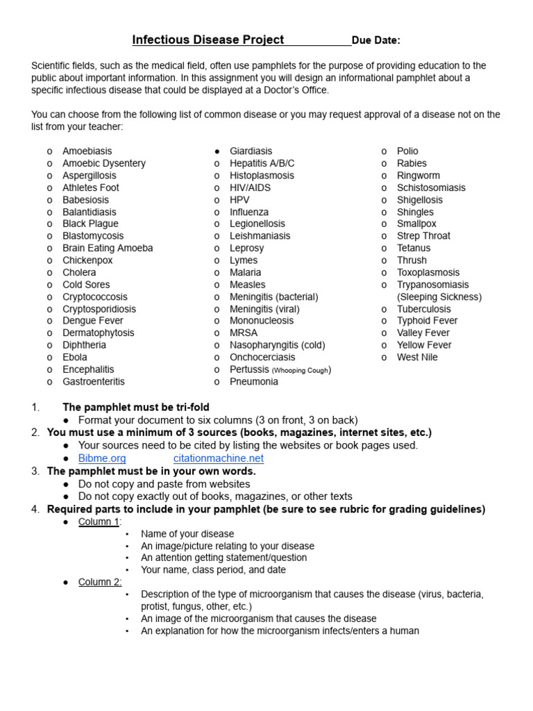 Infectious Disease Pamphlet Guide | PDF | Immune System | Infection