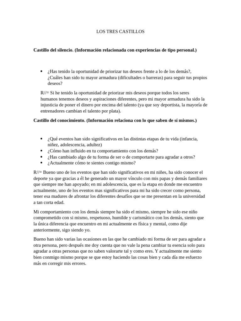 LOS TRES CASTILLOS - LEONEL MORALES BOLIVAR | PDF