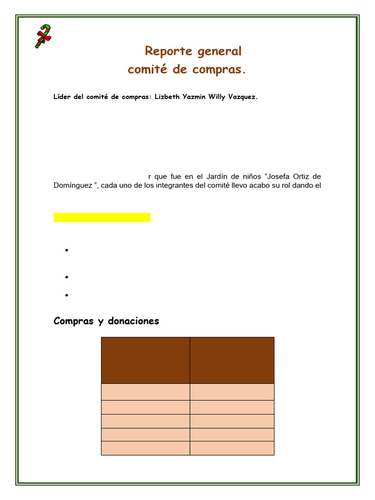 Reporte general comite de compras | PDF