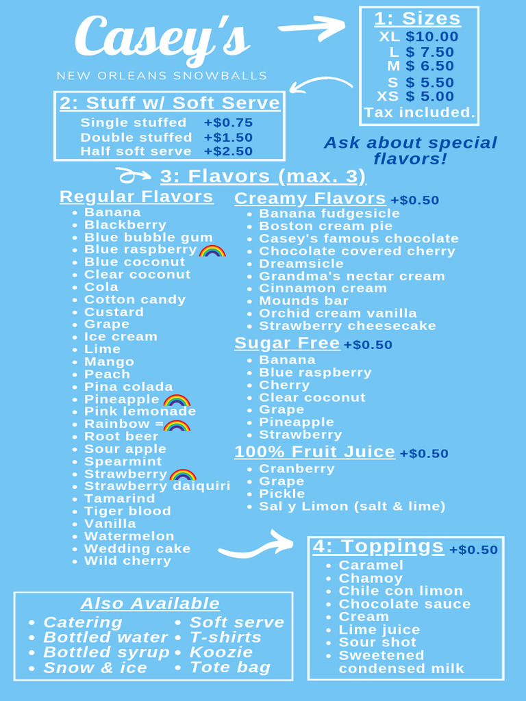 Casey's Menu 2023 | PDF