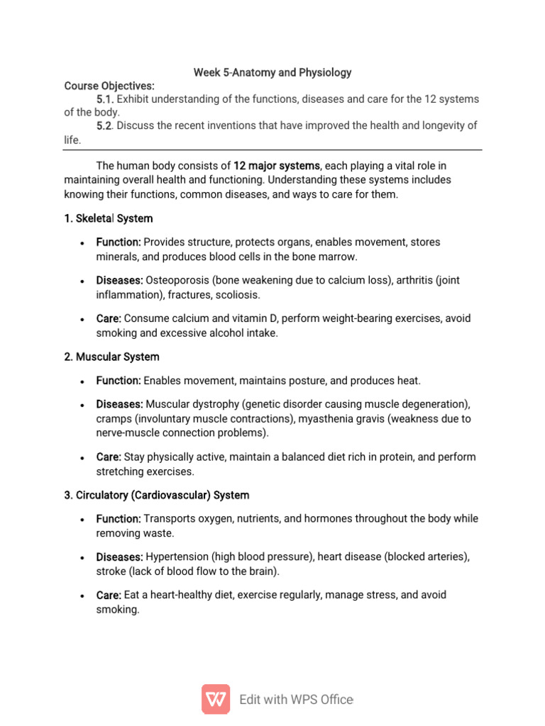 Anatomy of 12 Body Systems Explained | PDF | Human Body | Circulatory ...