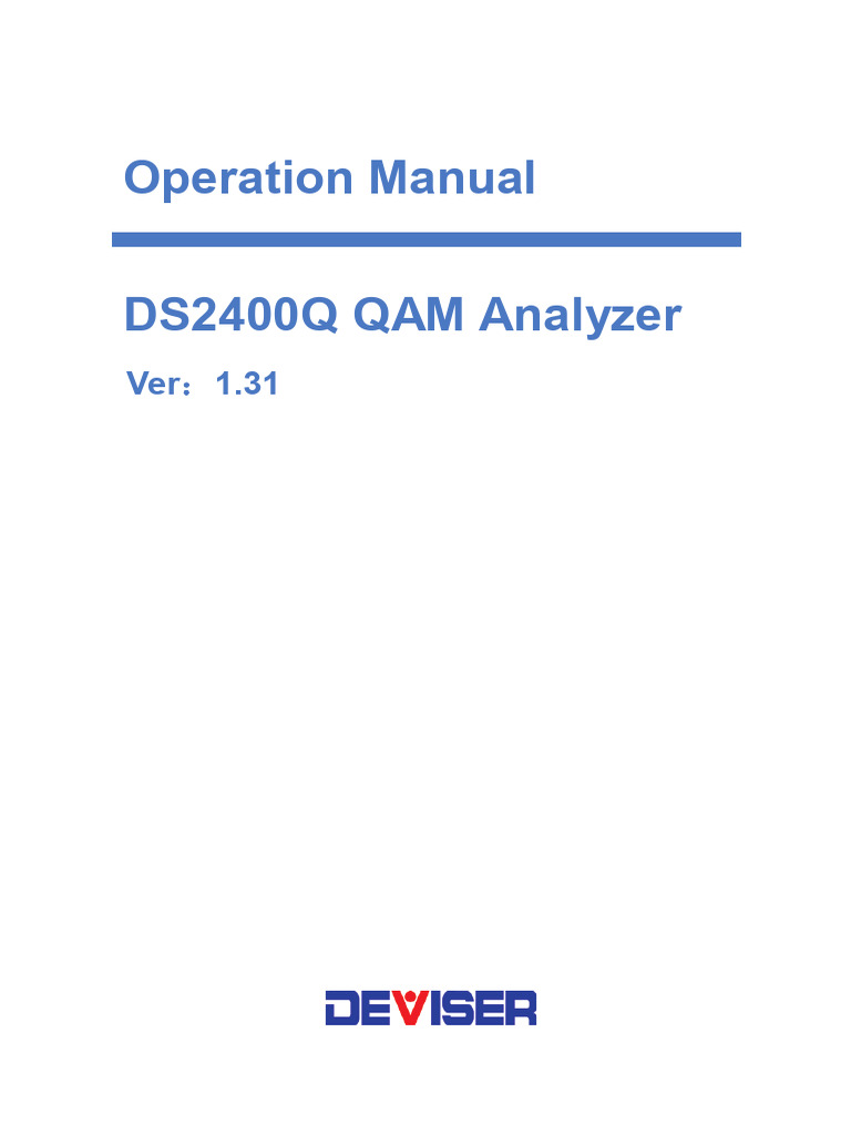 DS2400Q QAM Analyzer Manual | PDF | Keyboard Shortcut | Modulation