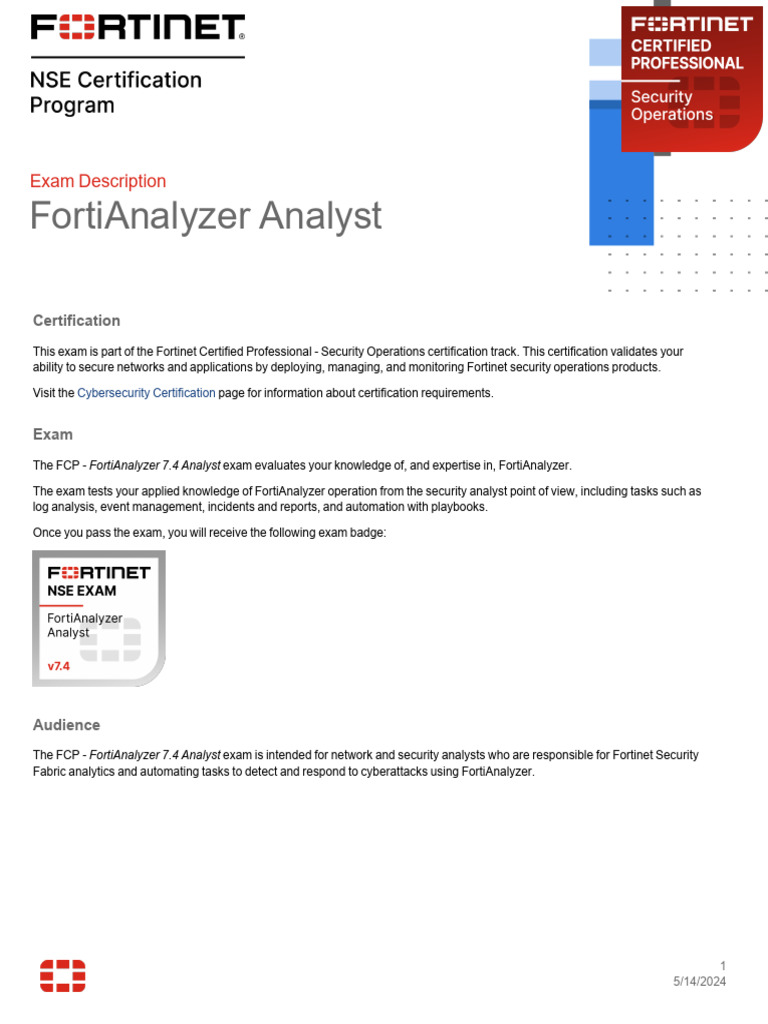 FortiAnalyzer 7.4 Analyst Exam Description | PDF | Evaluation Methods
