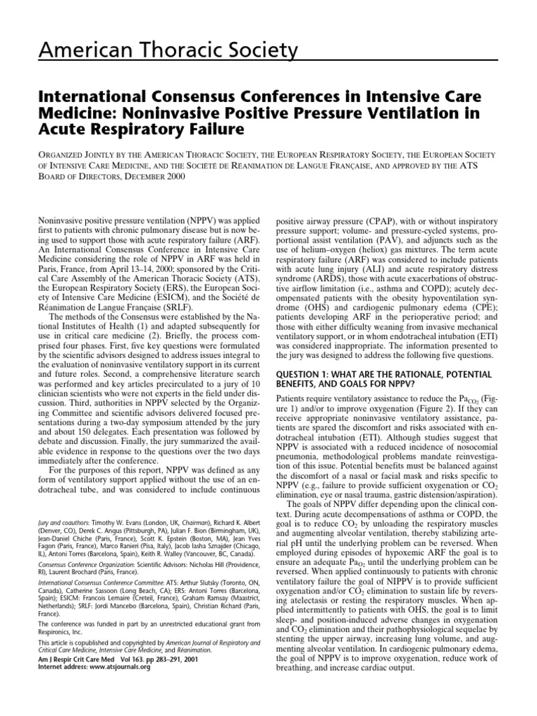 International Consensus | PDF | Intensive Care Unit | Chronic Obstructive Pulmonary Disease