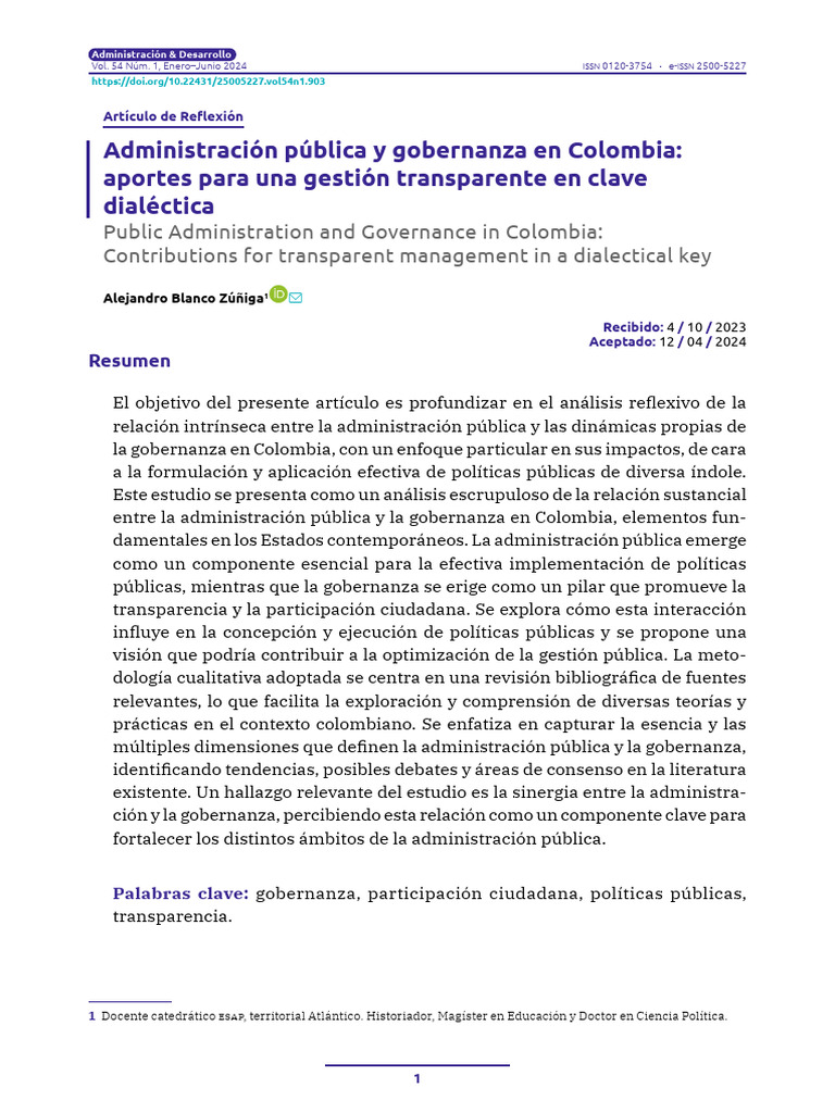 Admon Publica y Gobernanza | PDF | Gobernancia | Administración Pública