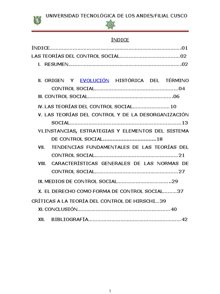 Teoria Del Control | PDF | Sociedad | Comportamiento