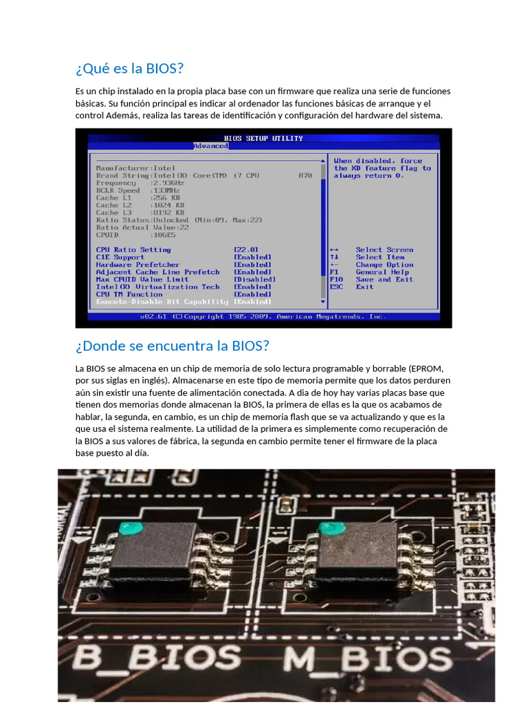 Tipos y funciones de la BIOS | PDF | Bios | Software del sistema