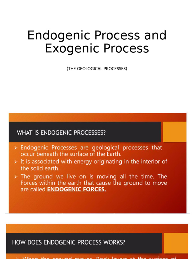 Endogenic and Exogenic Processess | PDF