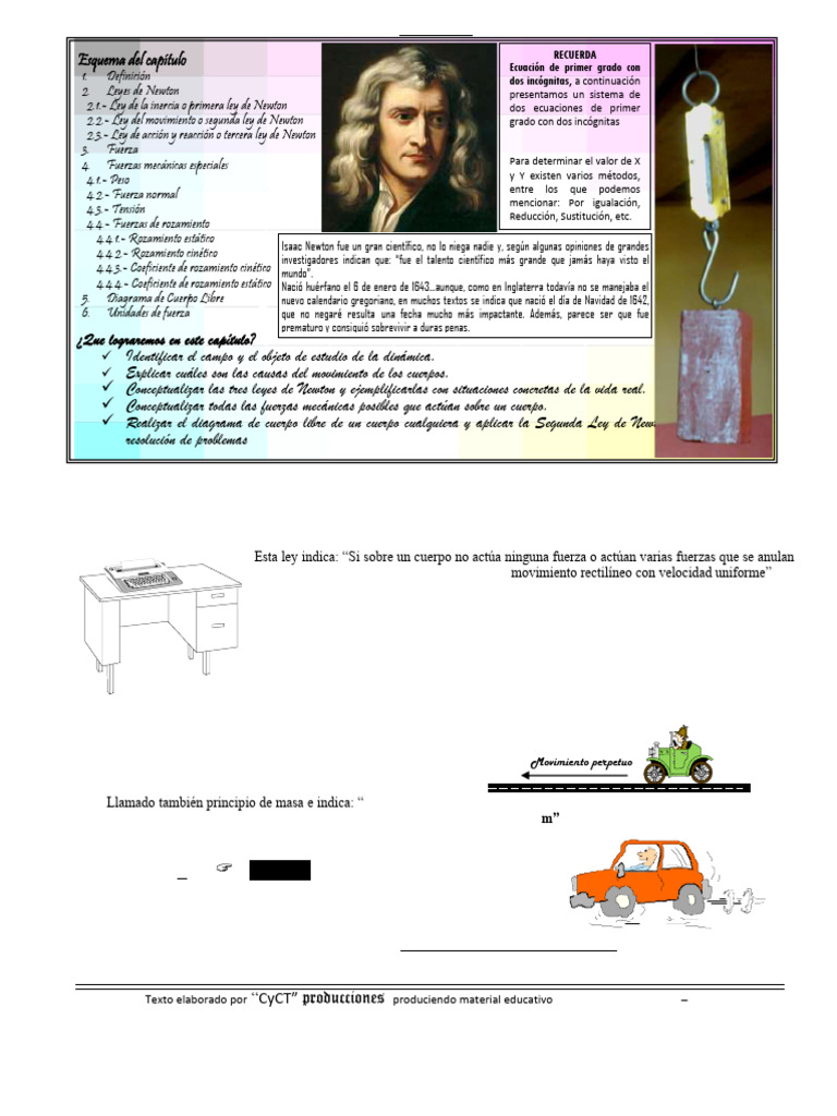 Dinámica y Leyes de Newton para Niños | PDF | Fuerza | Las leyes del ...