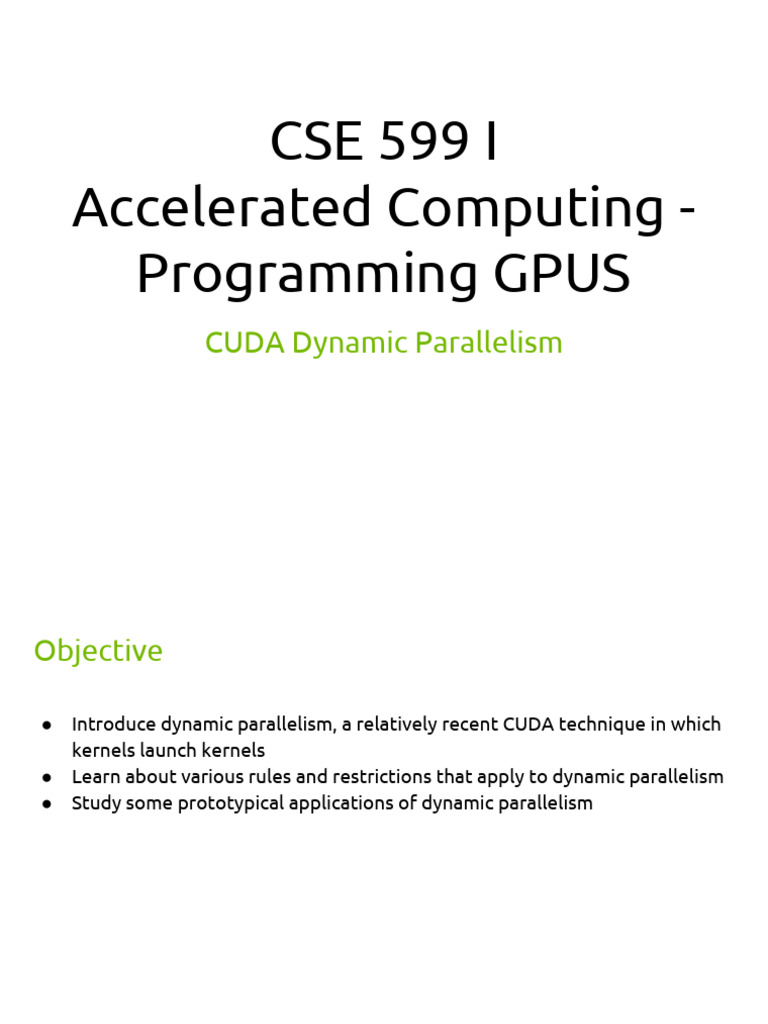 CSE 599 I Accelerated Computing - Programming GPUs Lecture 15 | PDF | Thread (Computing ...
