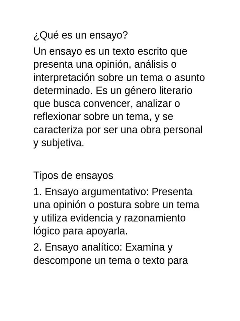 Qué Es Un Ensayo | PDF | Ensayos | Cognición