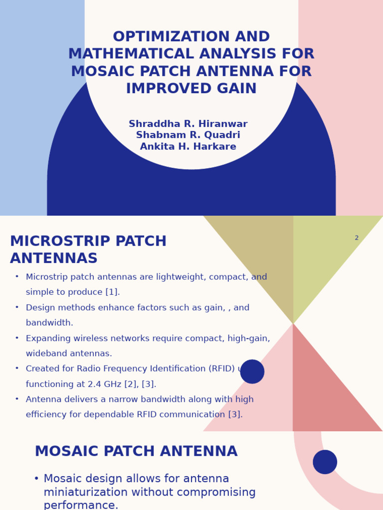 Optimization and mathematical analysis for mosaic patch antenna (4) | PDF | Antenna (Radio ...