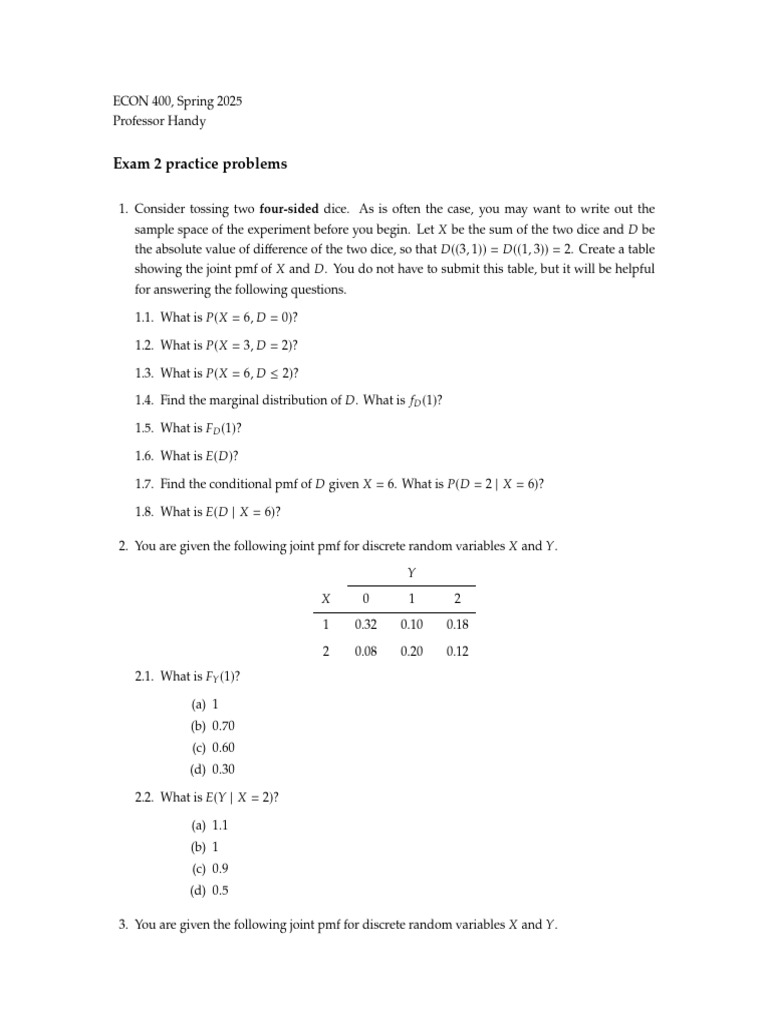 Exam 2 Practice Problems | PDF | Type I And Type Ii Errors | Statistical Significance
