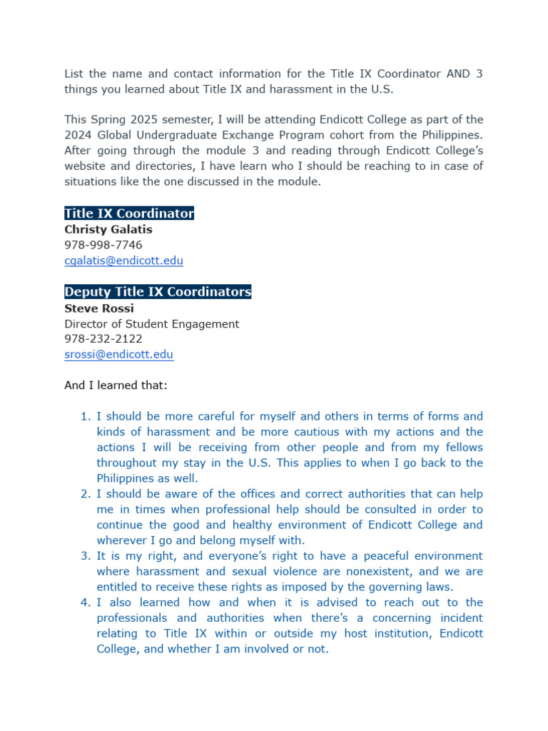 Assignment 3b_ Title IX Information | PDF