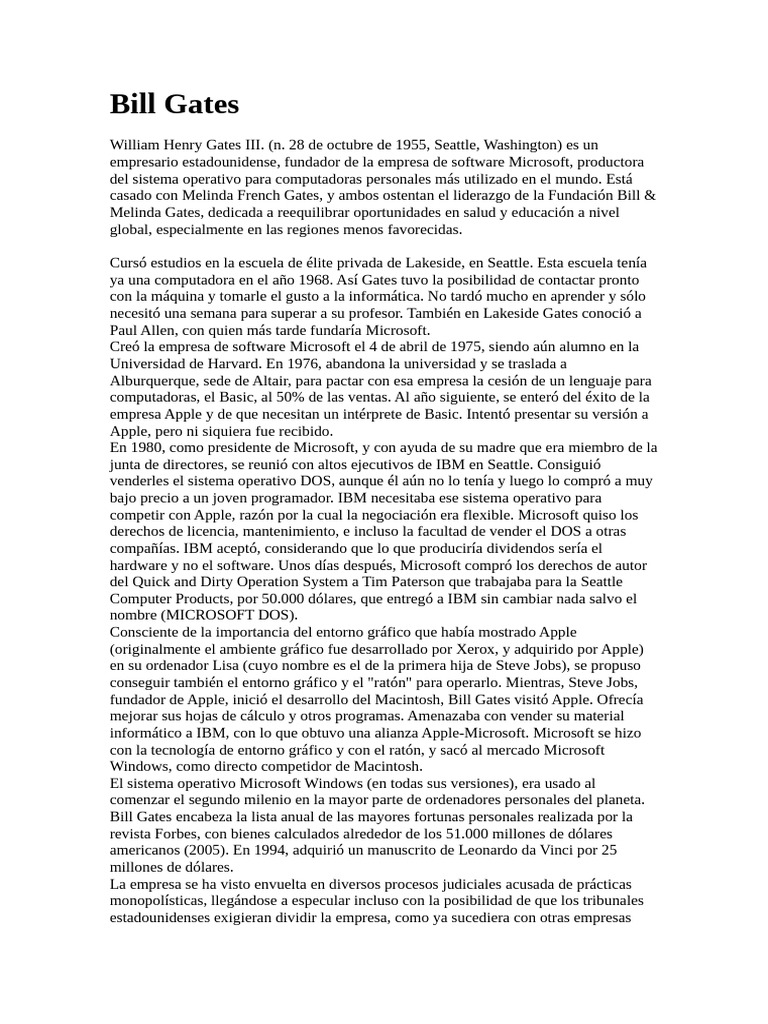 Bill Gates | PDF | Microsoft | Informática