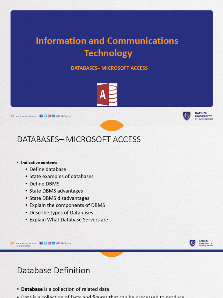 Database - Access Lecture 1 | PDF | Databases | Relational Database