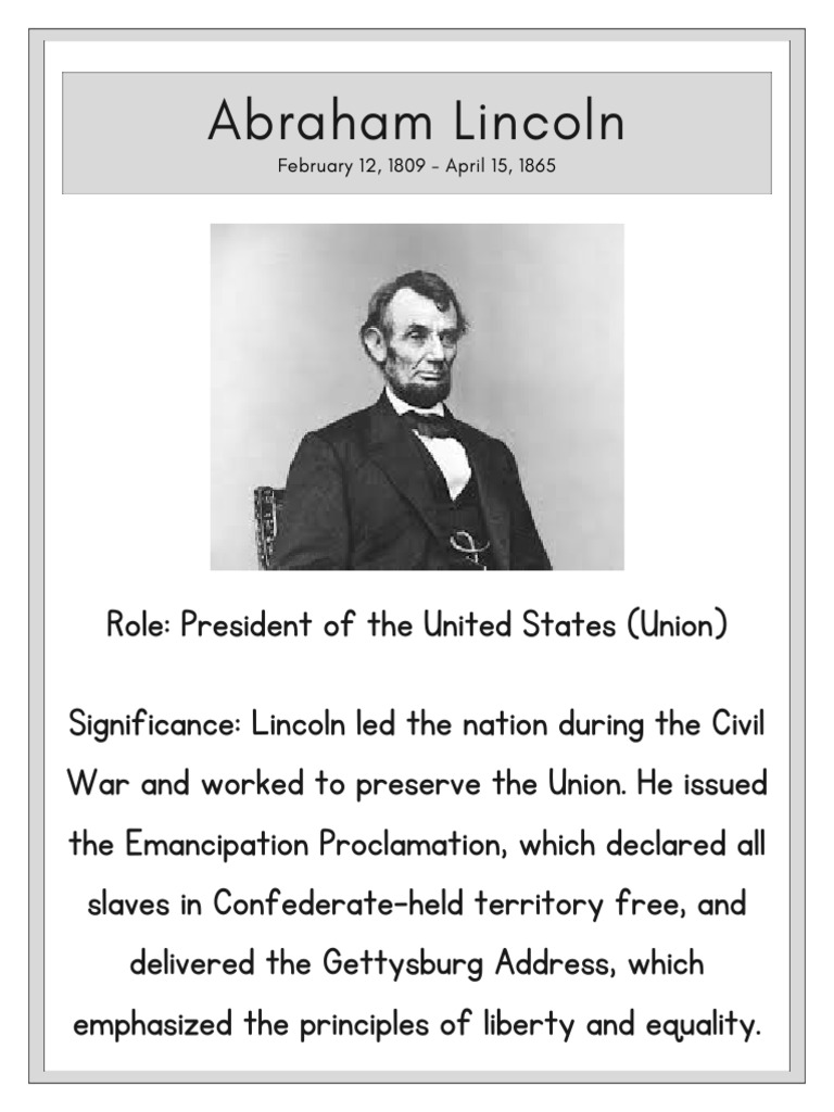 Key Figures of the Civil War | PDF | American Civil War | Confederate ...